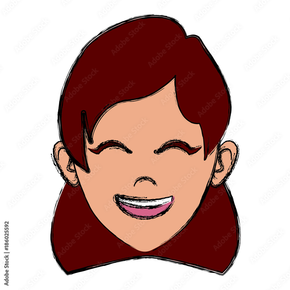 Beautiful woman face smiling icon vector illustration graphic design ...