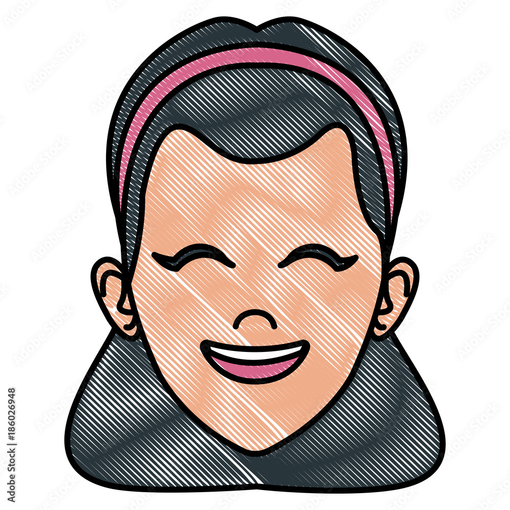 Beautiful woman face smiling icon vector illustration graphic design ...