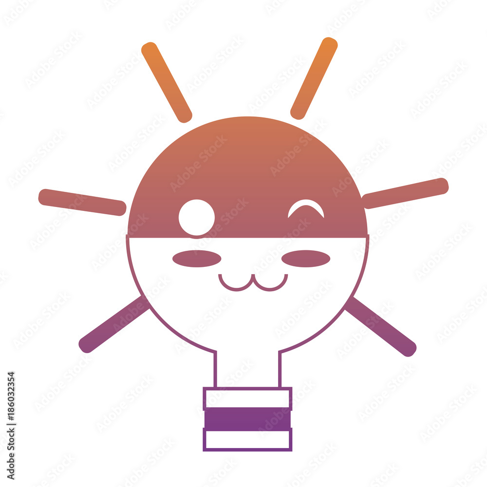 kawaii light bulb Stock Vector | Adobe Stock