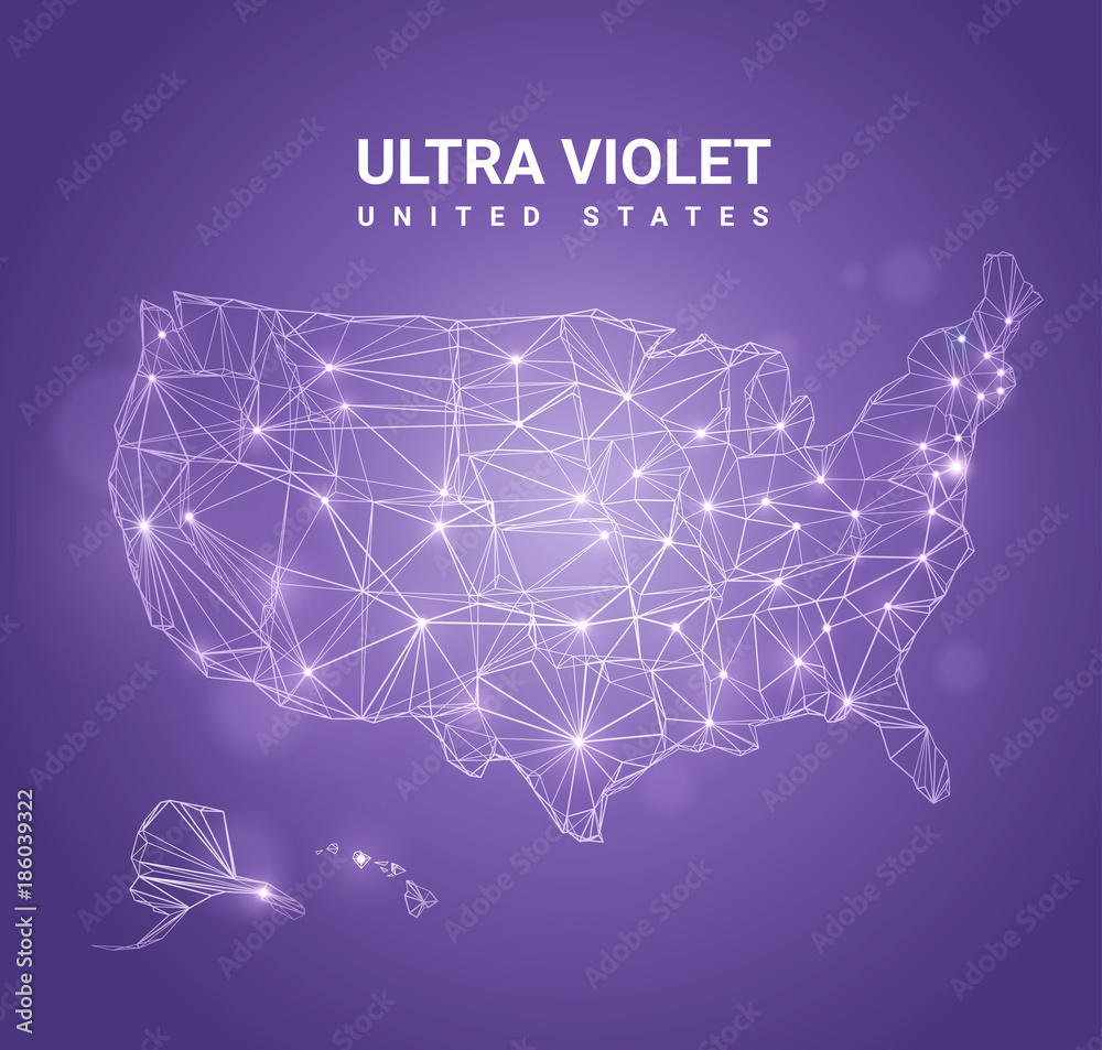 Ultra violet abstract map of USA - high quality vector background Stock ...