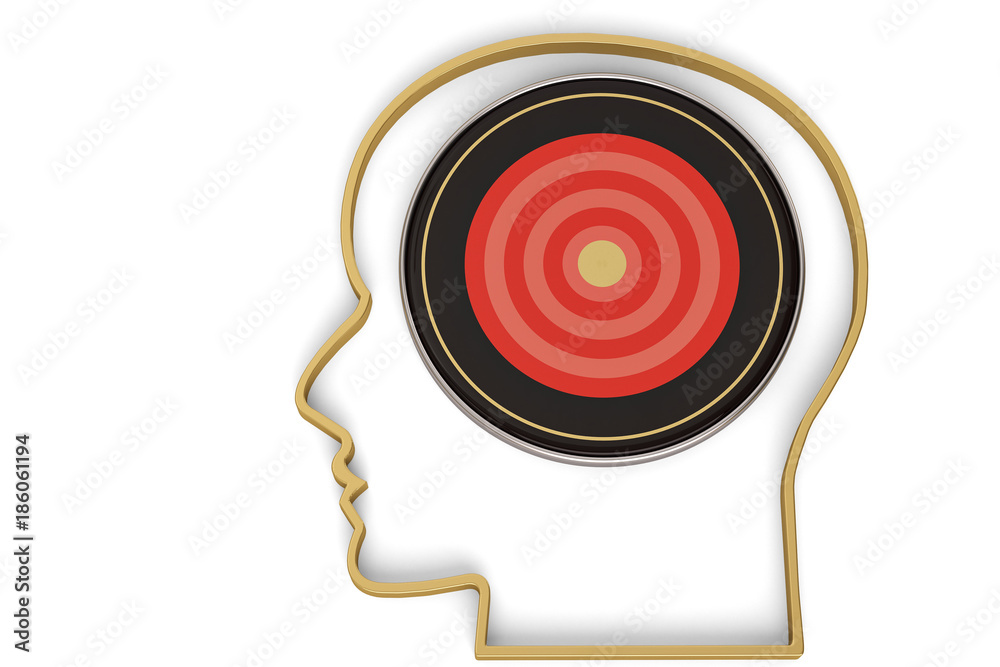 Target on head outline.3D illustration. Stock Illustration | Adobe Stock
