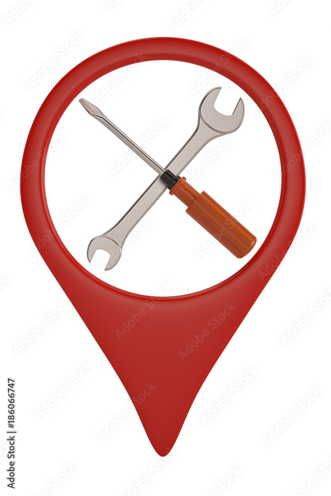 Tool in position pin icon.3D illustration. Stock Illustration | Adobe Stock