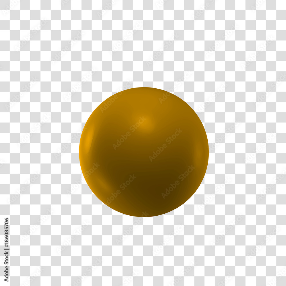 Gold 3d sphere. Vector illustration. Transparent background Stock ...