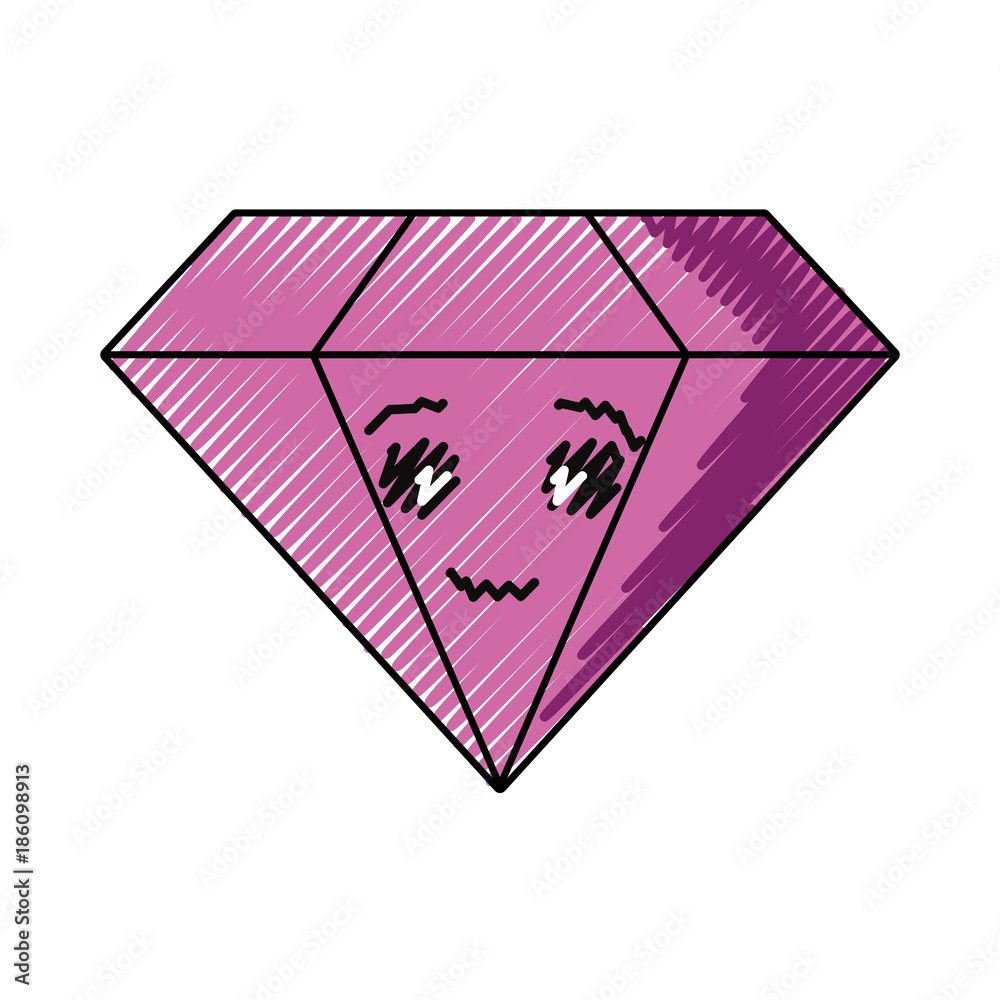 kawaii diamond icon Stock Vector | Adobe Stock