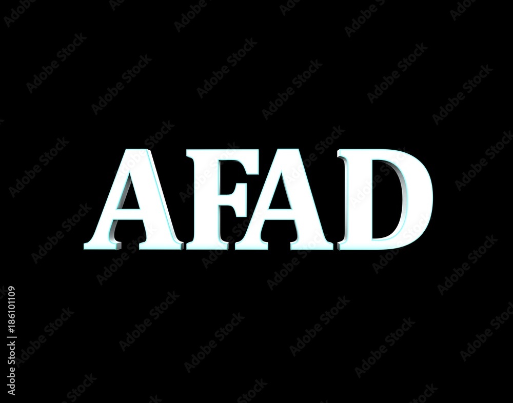AFAD, Kısaltmalar, Tipografik Beyaz Işıklı 3D Çalışması Stock ...