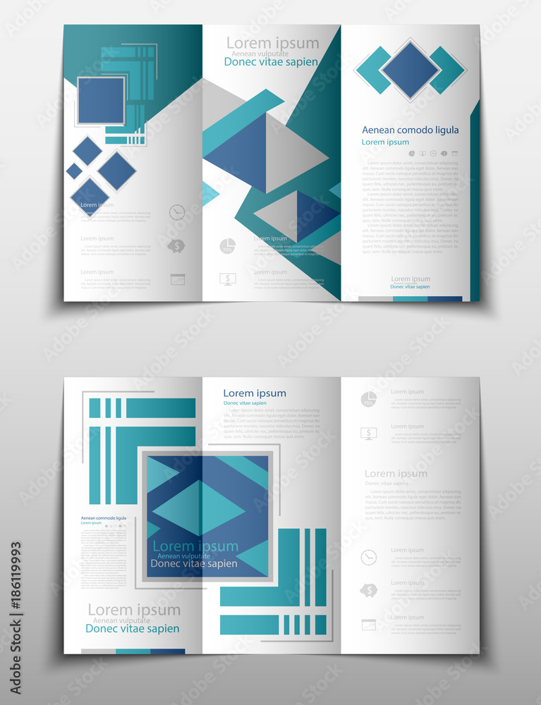Leaflet cover presentation abstract geometric background, layout in A4 ...