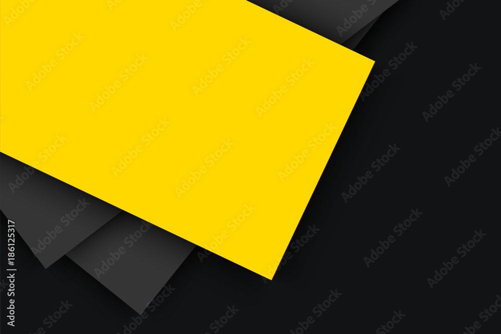 Abstract black and yellow tech geometric corporate design background ...