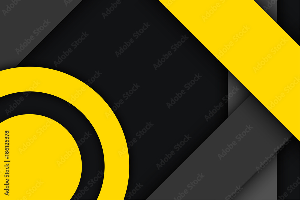 Abstract black and yellow tech geometric corporate design background ...