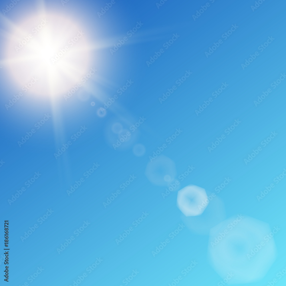 Sunlight special lens flare sun flash with rays and spotlight. Vector ...