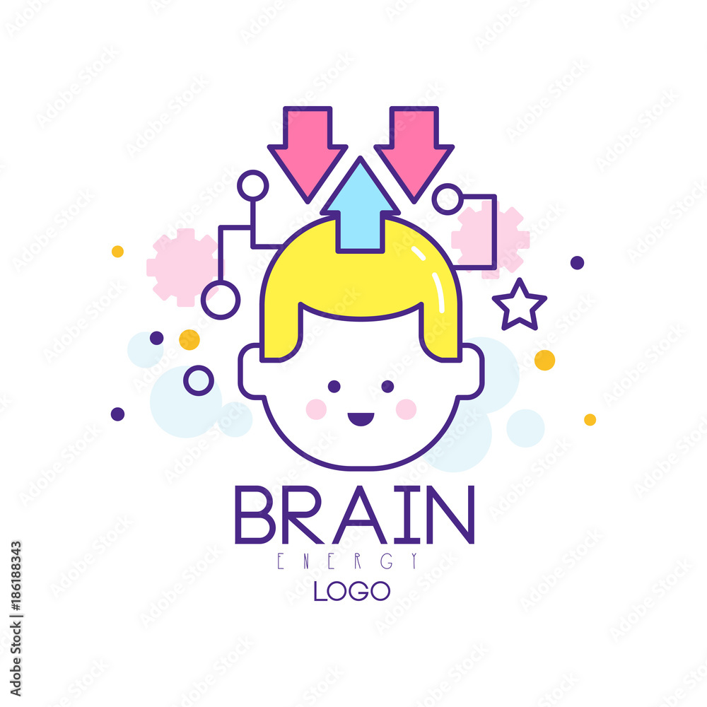 Abstract silhouette of child head in thinking process. Generation of ...