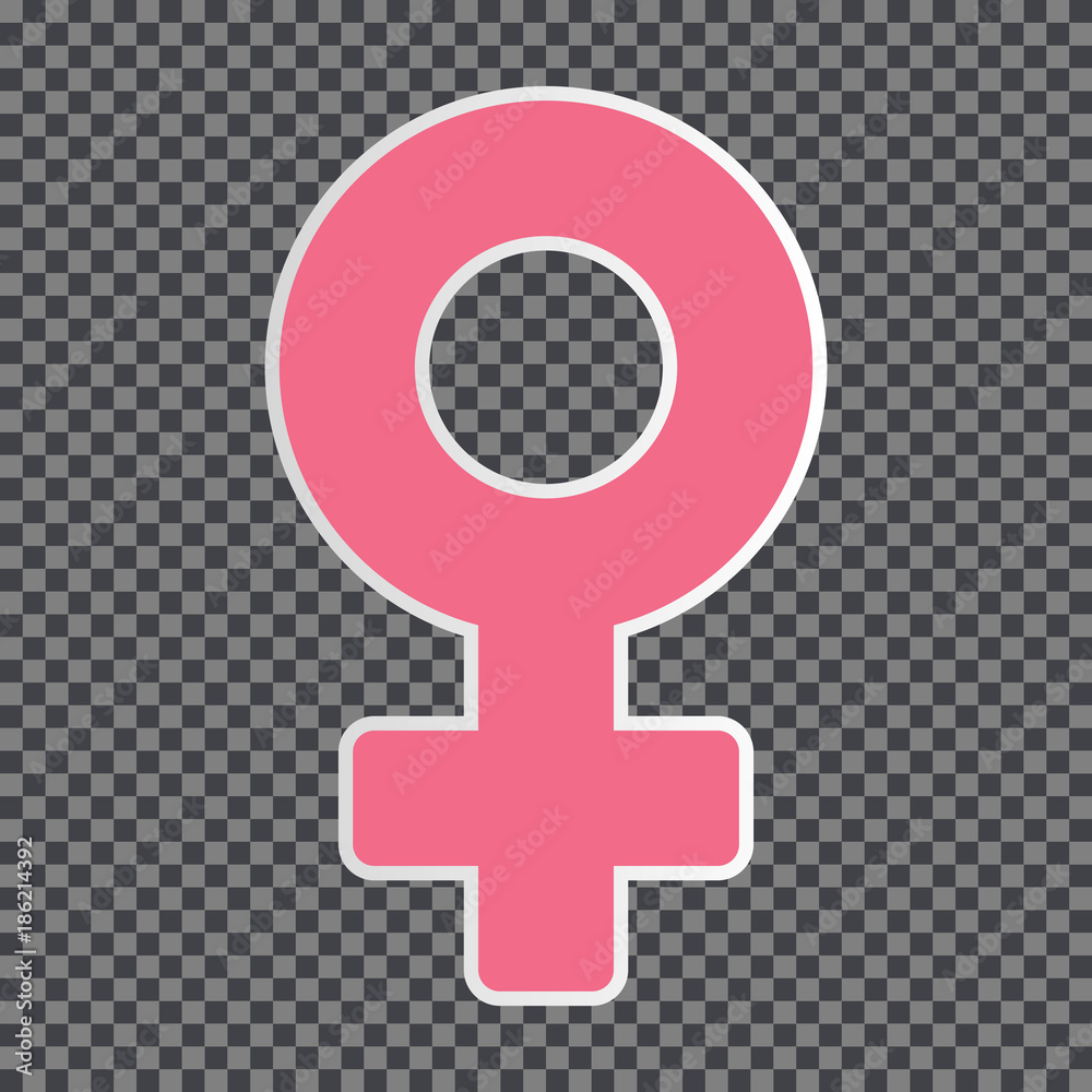 Woman symbol. Female sign illustration. Pink vector icon isolated on ...