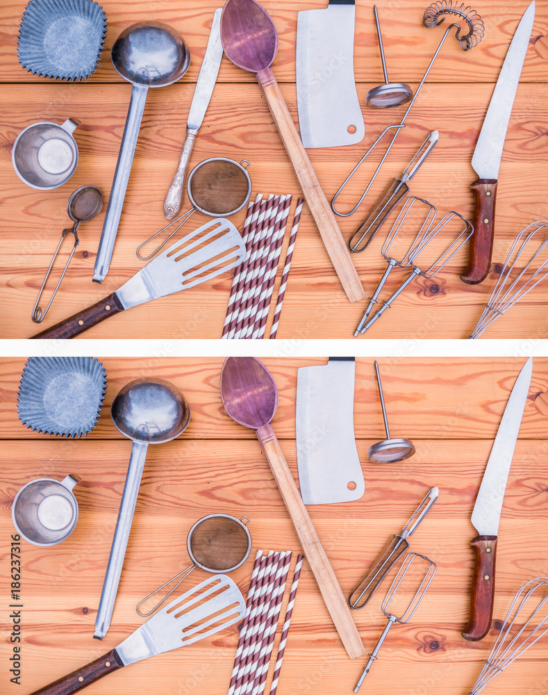 Find missing five puzzle, kitchen cooking themed. Easy level Stock ...