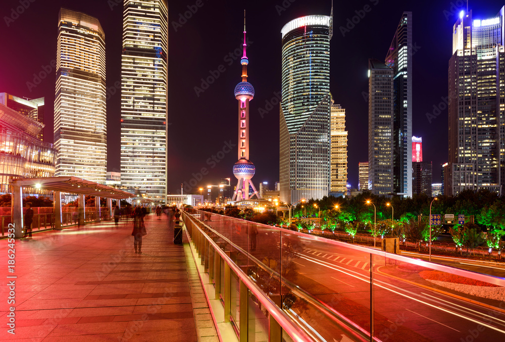 Shanghai Night - With its glittering modern skyscrapers and, bright and ...