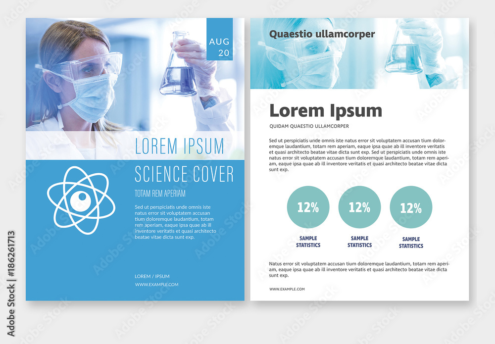 Brochure with Science Elements 2 Stock Template | Adobe Stock