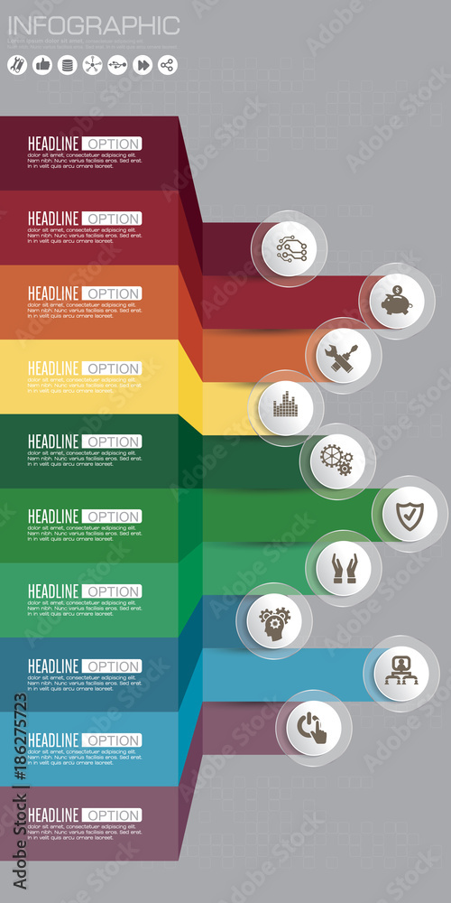 Timeline infographics design template with 10 options, process diagram ...