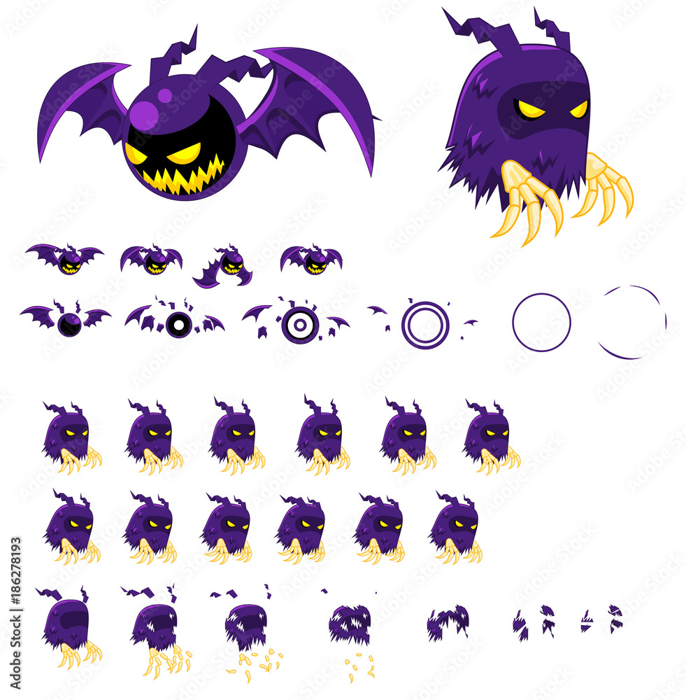 Animated Ghost Game Character Stock Vector | Adobe Stock