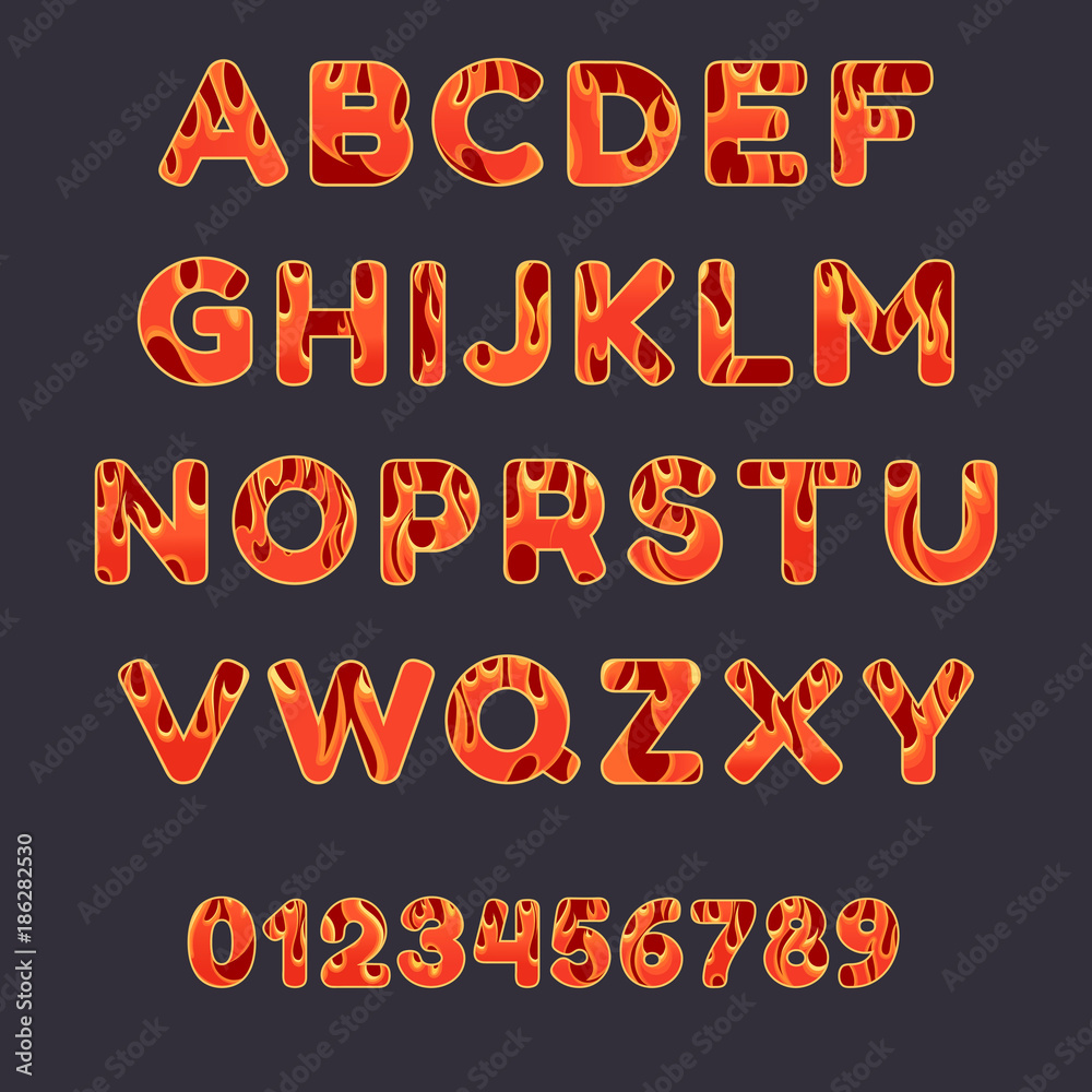Flame Font Numbers
