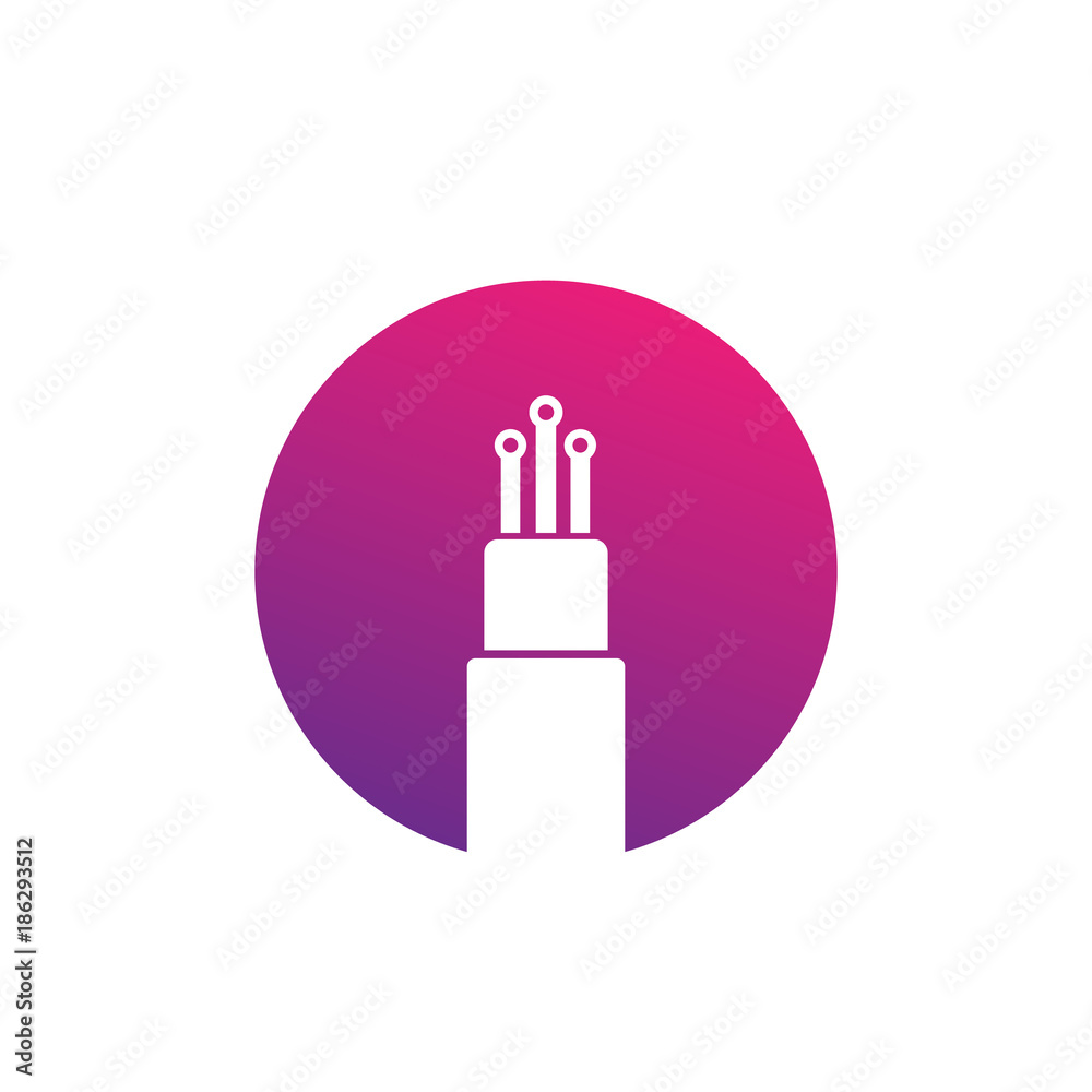 optic fiber cable vector icon Stock Vector | Adobe Stock