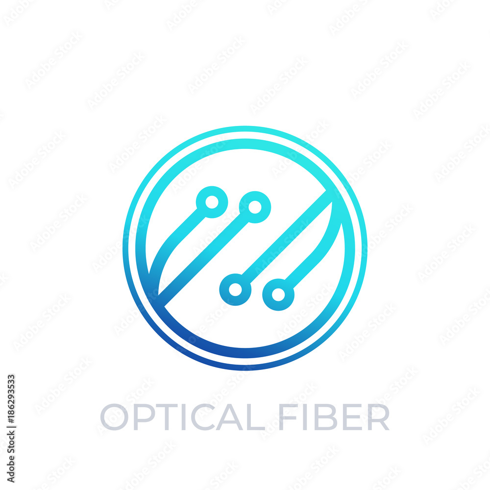 optical fiber vector icon on white Stock Vector | Adobe Stock