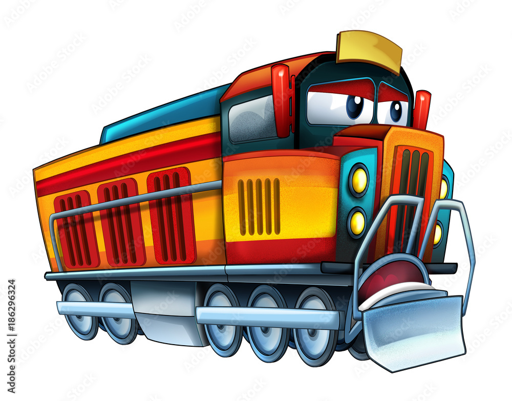 Cartoon funny looking train - illustration for children Stock ...