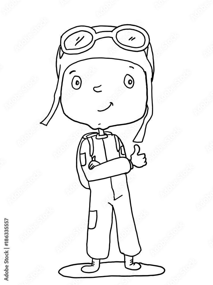 Pilot Cartoon Black And White