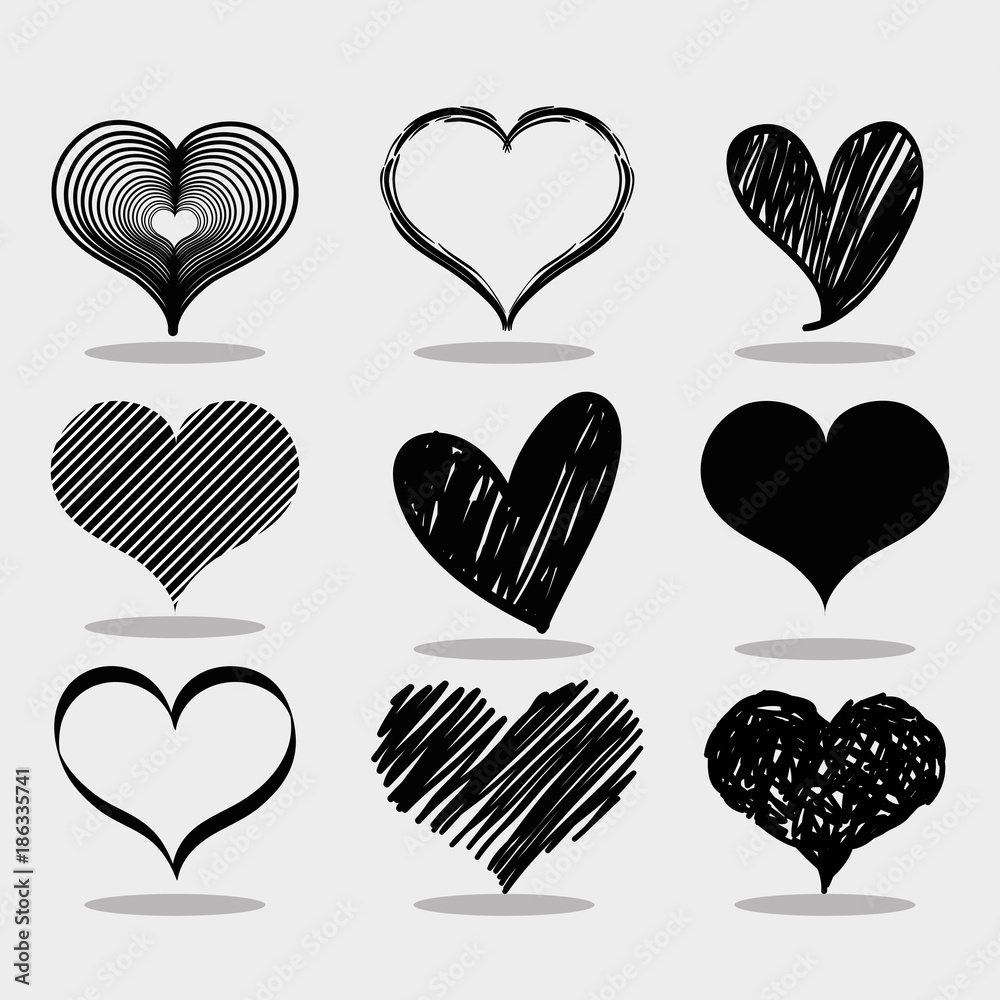 set different heart shape to love symbol Stock Vector | Adobe Stock