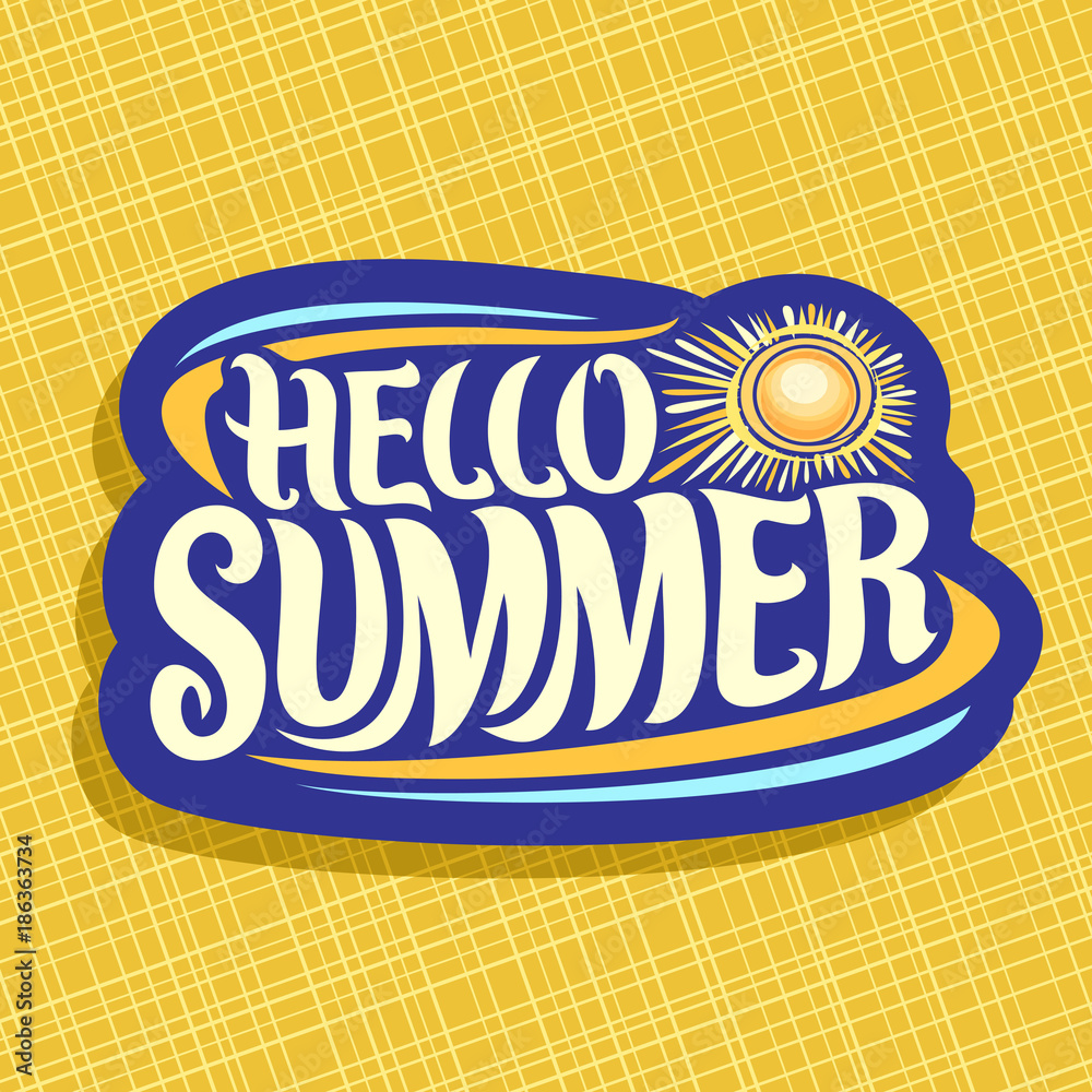Vector Logo for Summer season, lettering typography for calligraphic ...