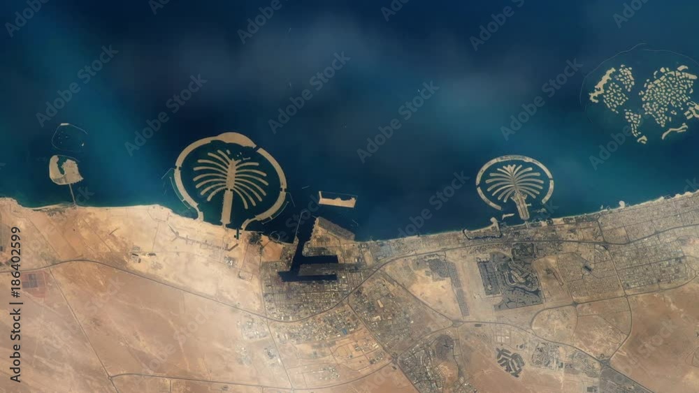 Dubai City from Space. Elements of this image furnished by NASA. Stock ...