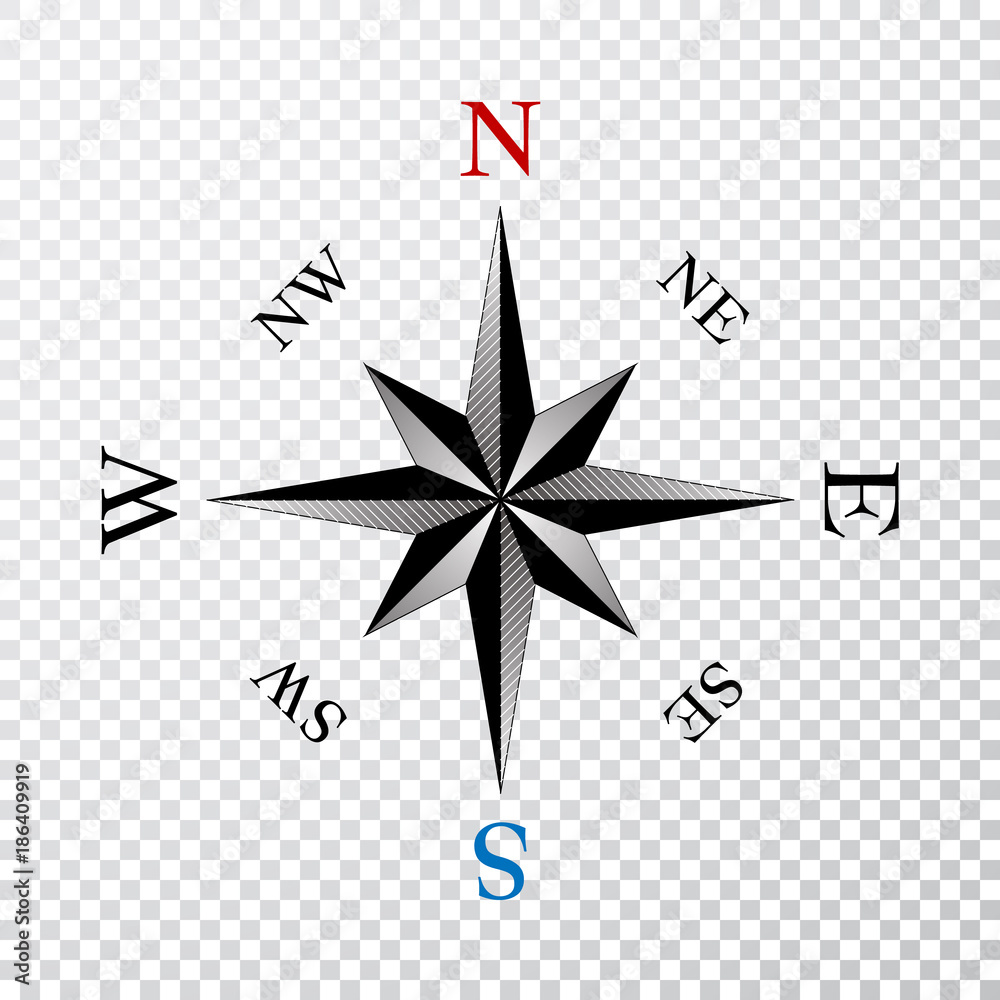windrose on transparent background. Vector Illustration Stock Vector | Adobe Stock