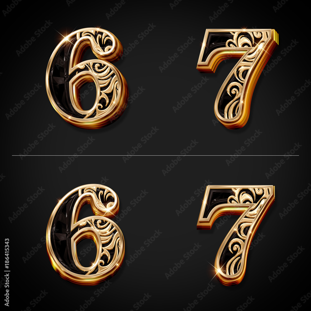 3Dテキスト-数字-6・7 Stock Illustration | Adobe Stock