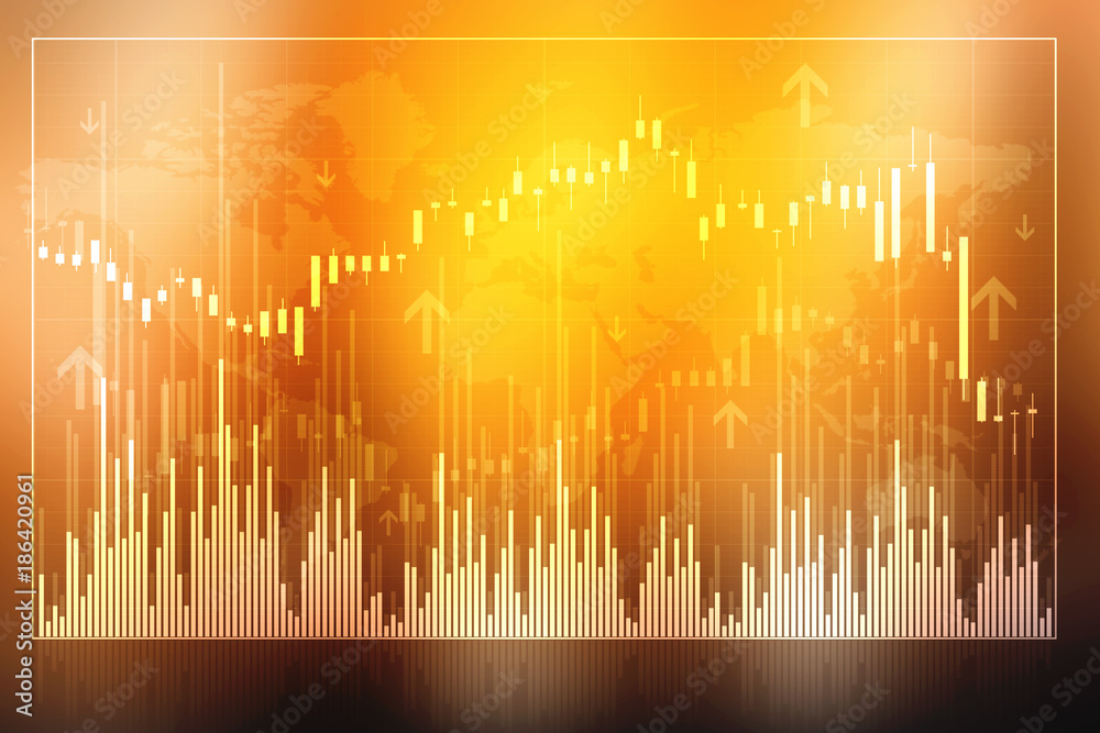 Orange Stock Market Graph
