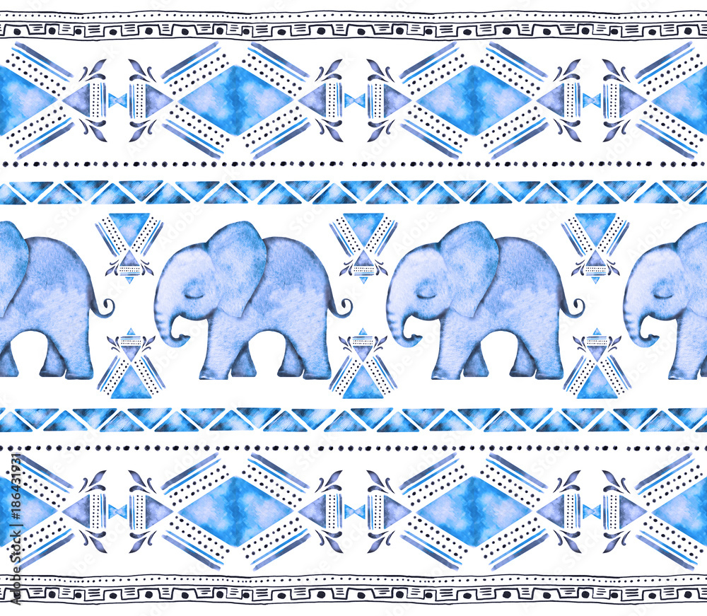 Tribal Pattern Elephant Background