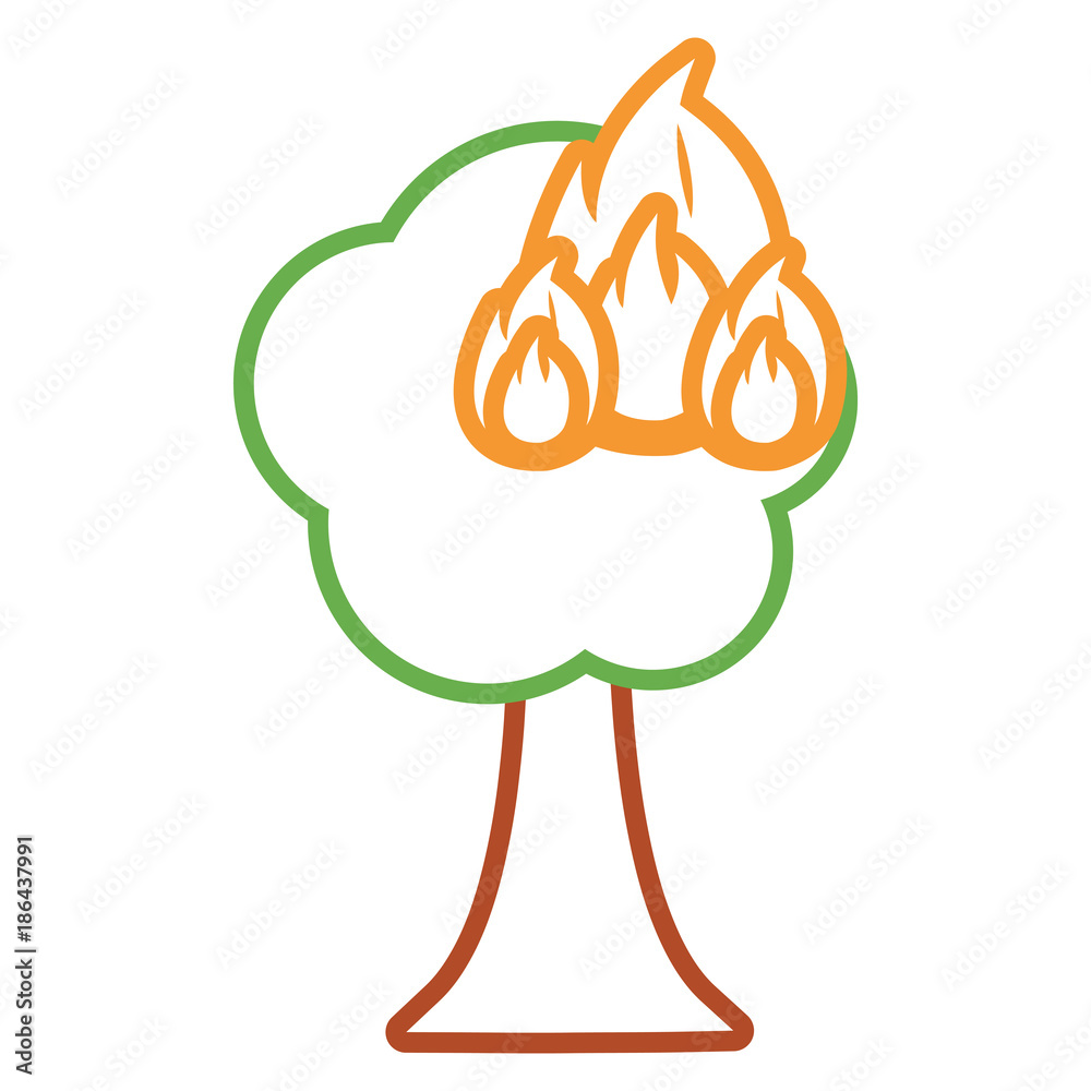 Burning Tree Drawing