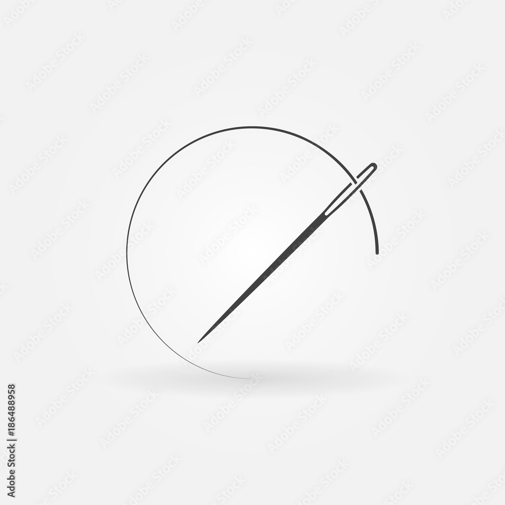 Needle and thread icon or design element Stock Vector | Adobe Stock
