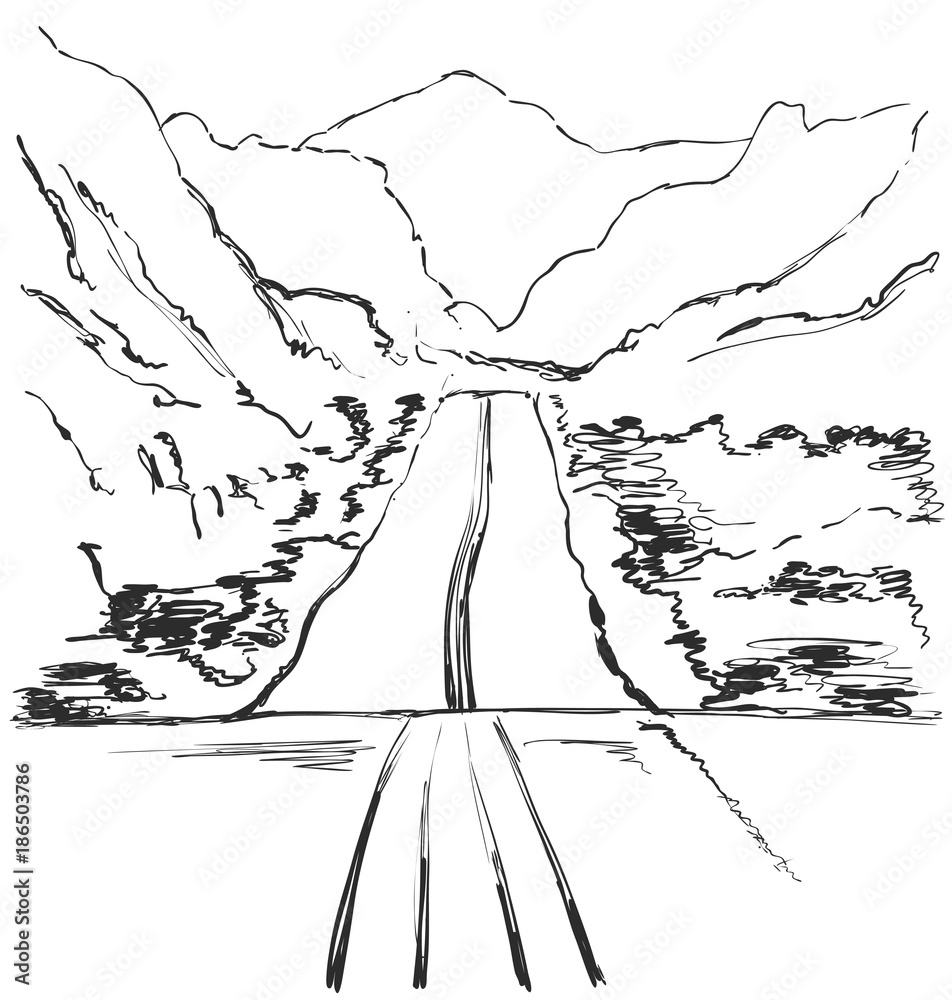 Landscape Outline Drawing