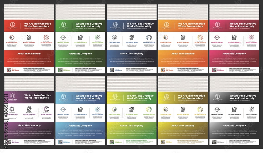 a bundle of 10 color a style of flyer template design, modern template ...