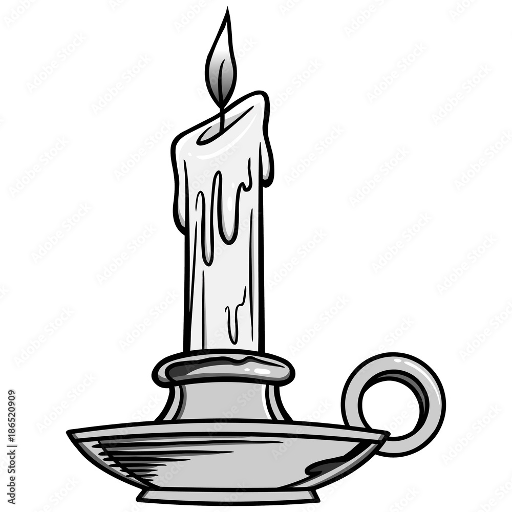 Candlestick Holder Illustration - A vector cartoon illustration of a ...