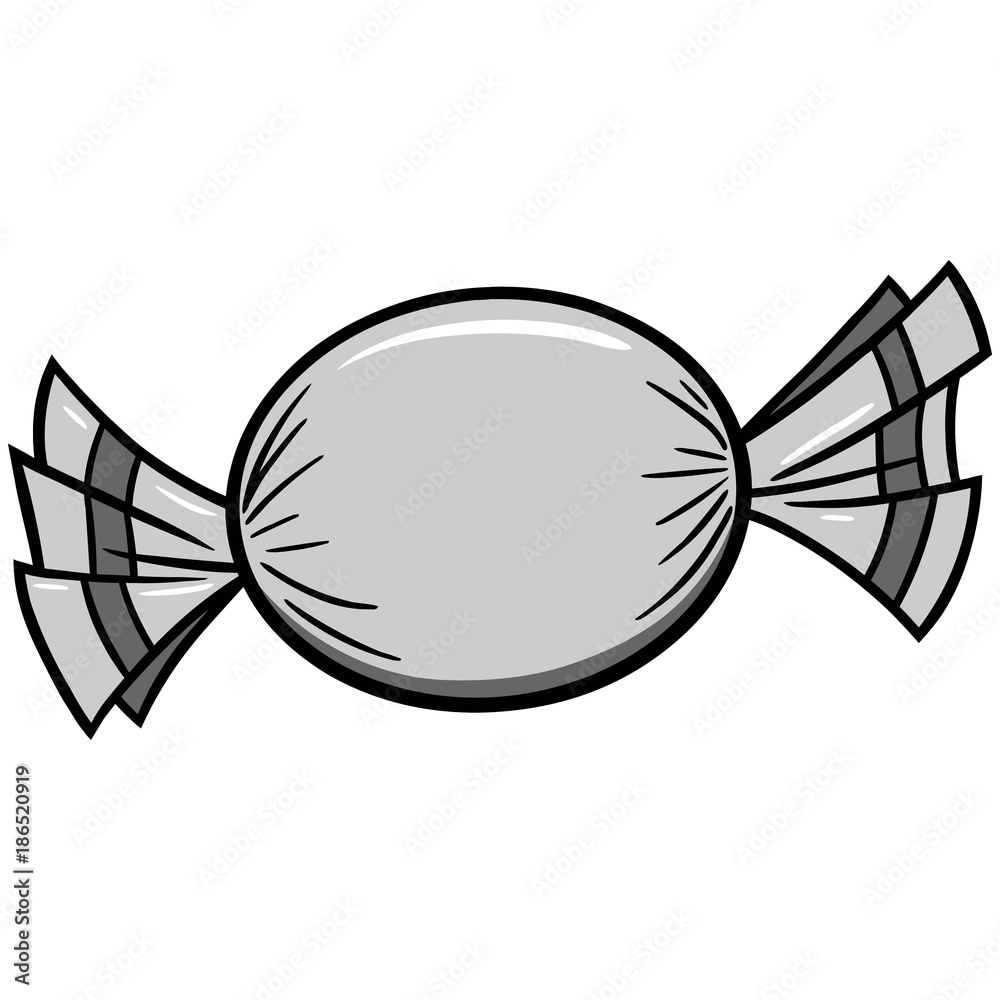 Candy Illustration - A vector cartoon illustration of a piece of Candy ...