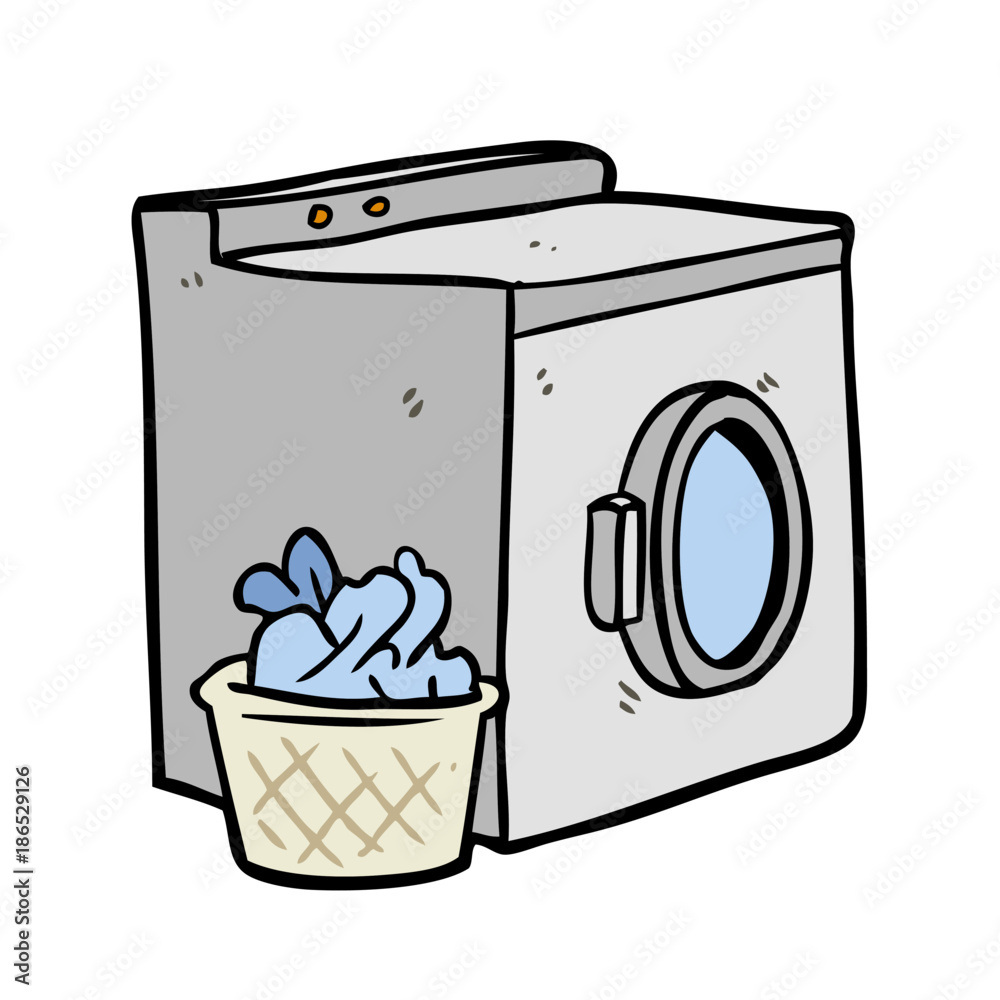 cartoon washing machine and laundry Stock Vector | Adobe Stock