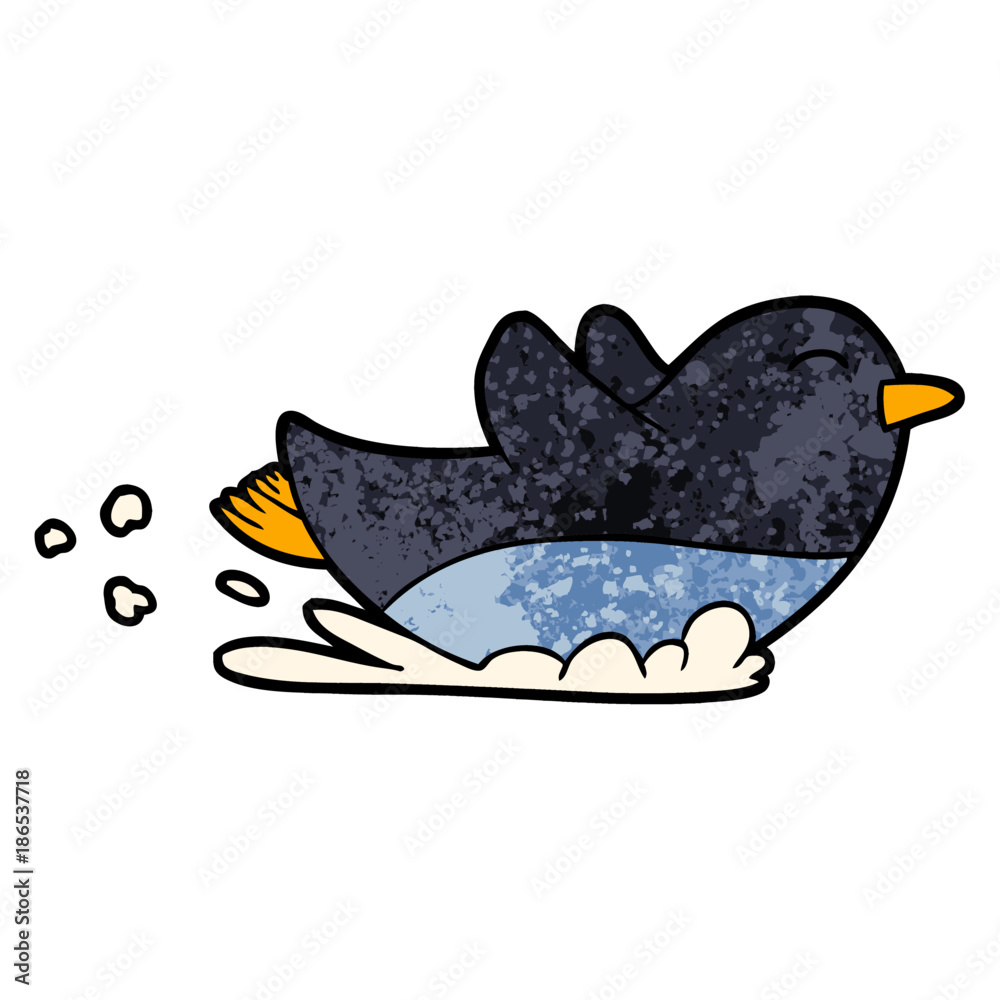 cartoon penguin sliding Stock Vector | Adobe Stock