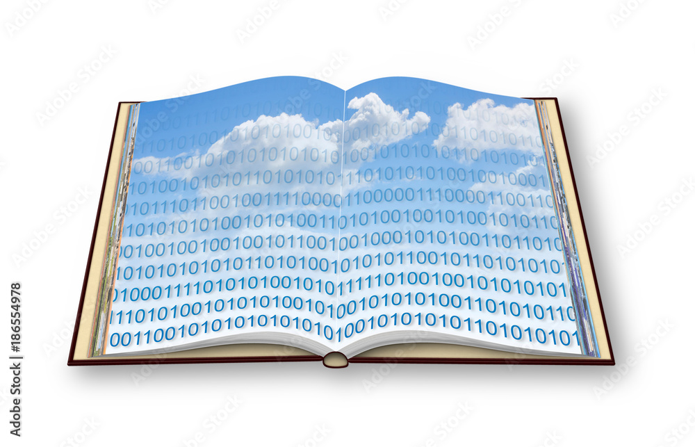 Secure storage on service cloud - concept image with open photo book ...