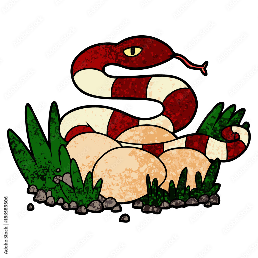 cartoon snake in nest Stock Vector | Adobe Stock