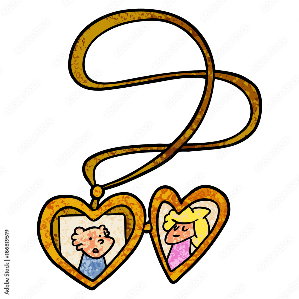 cartoon locket with photographs Stock Vector | Adobe Stock