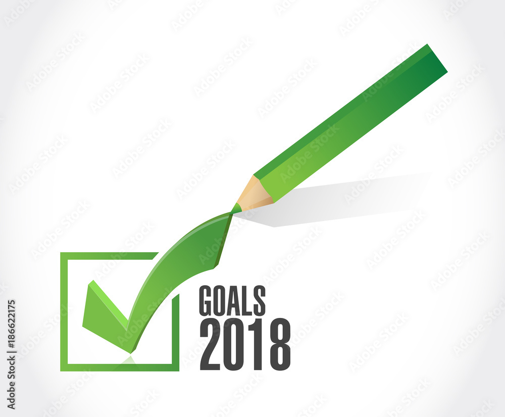 goals 2018 sign check mark design Stock Illustration | Adobe Stock