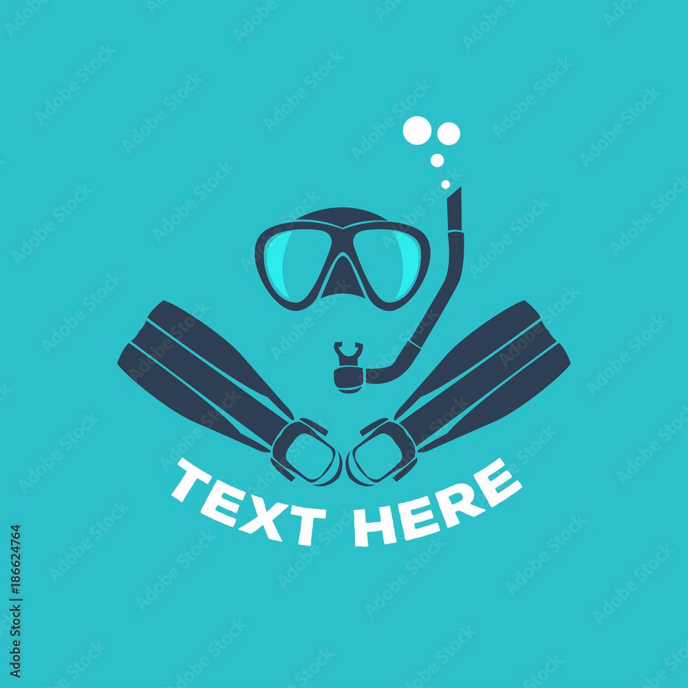 scuba diving logo vector illustration Stock Vector | Adobe Stock