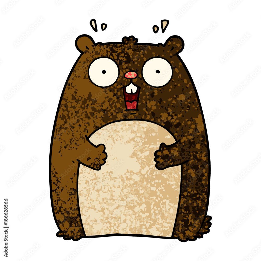 cartoon shocked ground hog Stock Vector | Adobe Stock