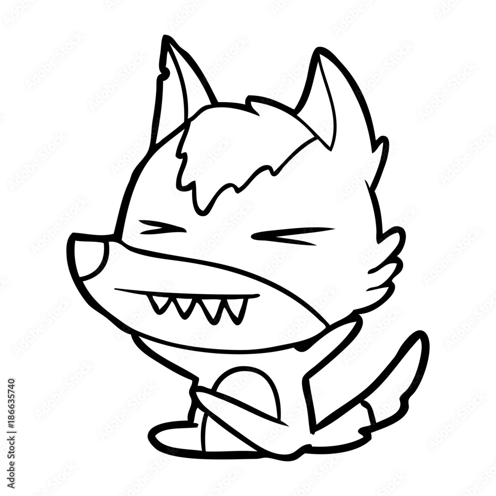 angry wolf cartoon Stock Vector | Adobe Stock