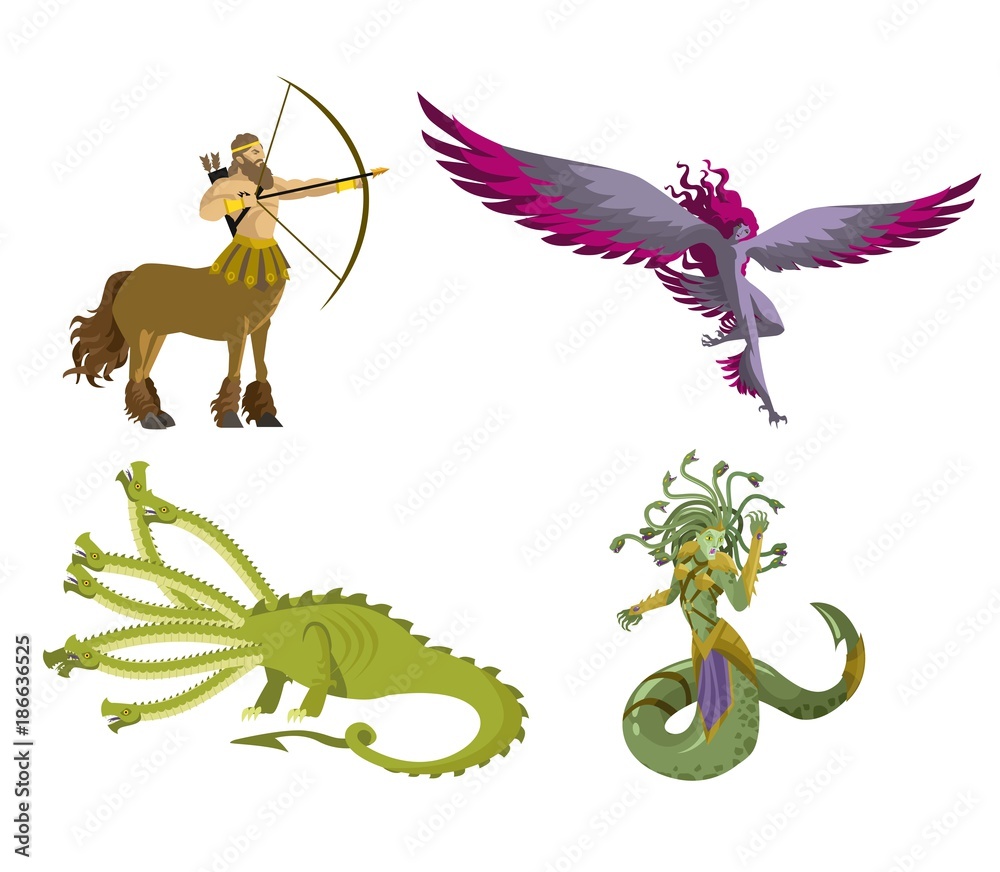 greek mythology monsters Stock Vector | Adobe Stock