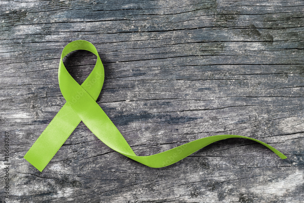 Lime Green ribbon for Lymphoma Cancer and mental health awareness for ...