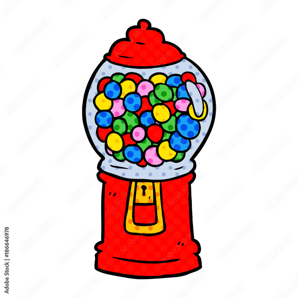 cartoon gumball machine Stock Vector | Adobe Stock